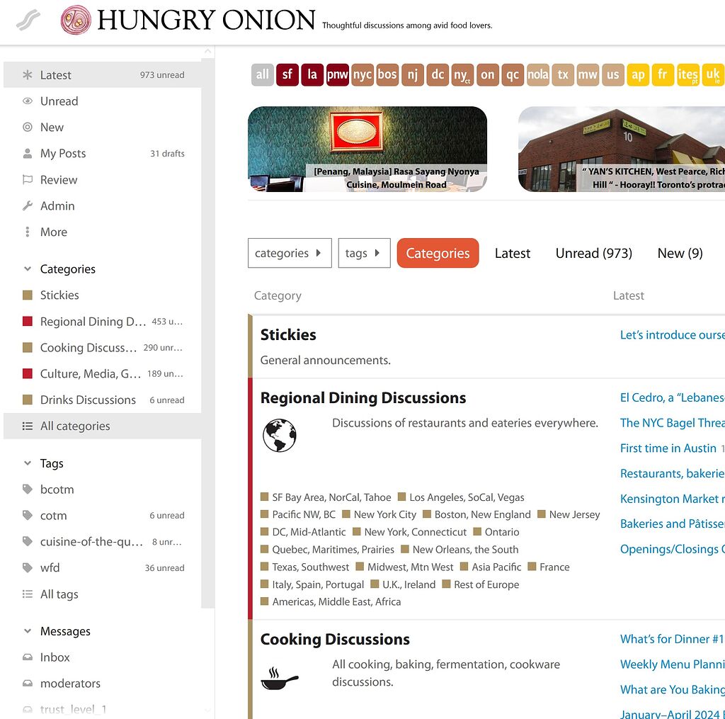 Sidebar vs hamburger/ bacon dropdown menu- please vote - Site Discussions - Hungry Onion