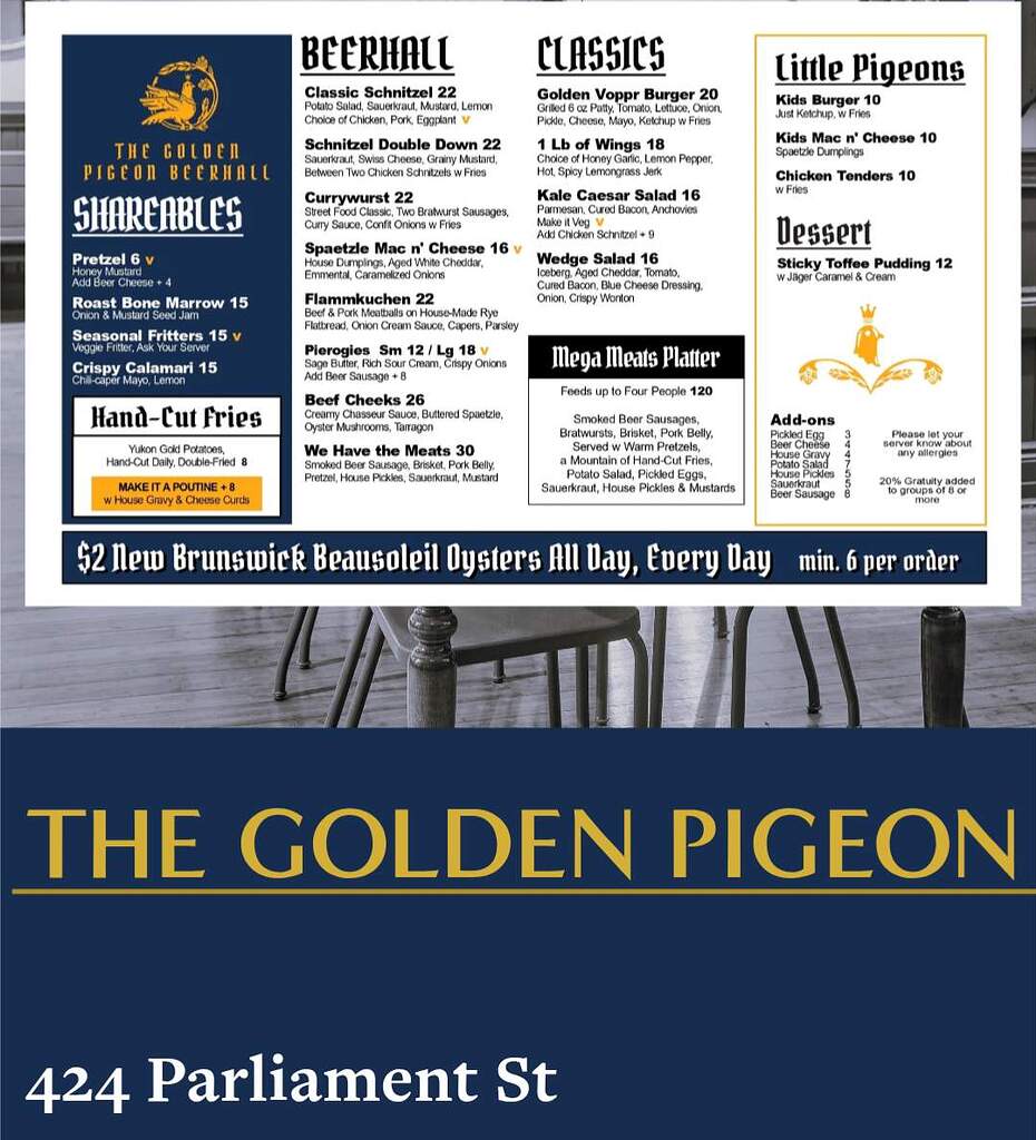 The Golden Pigeon BeerHall [Toronto, Cabbagetown] - Ontario - Hungry Onion
