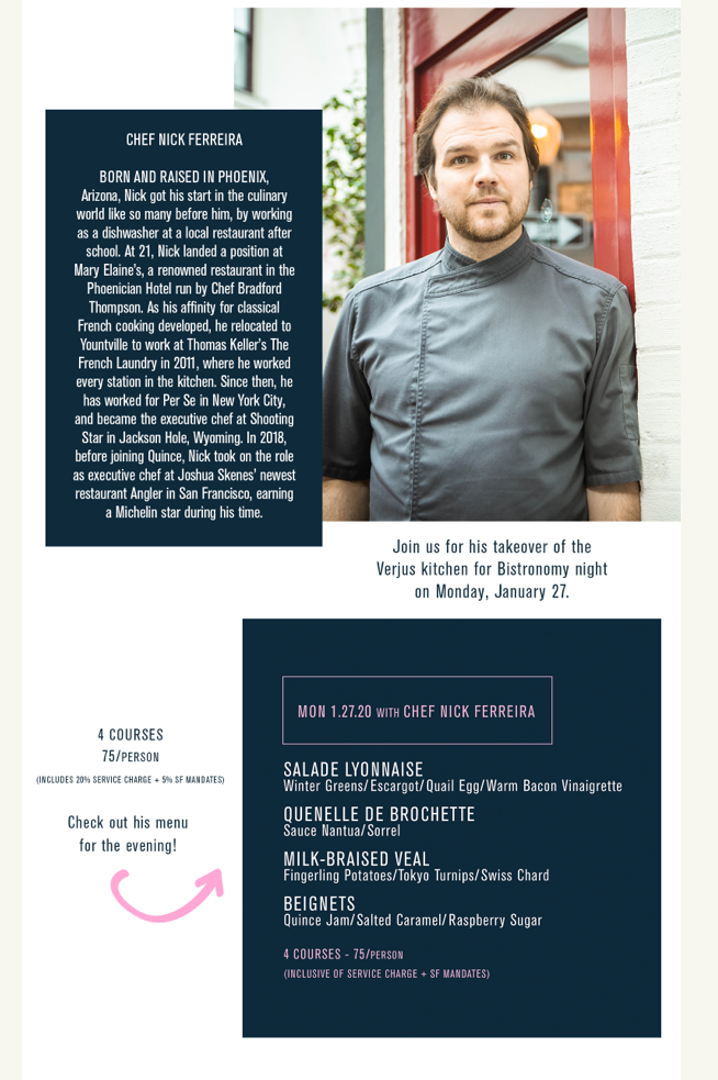 Monday Bistronomy at Verjus (San Francisco) - SF Bay Area, NorCal ...