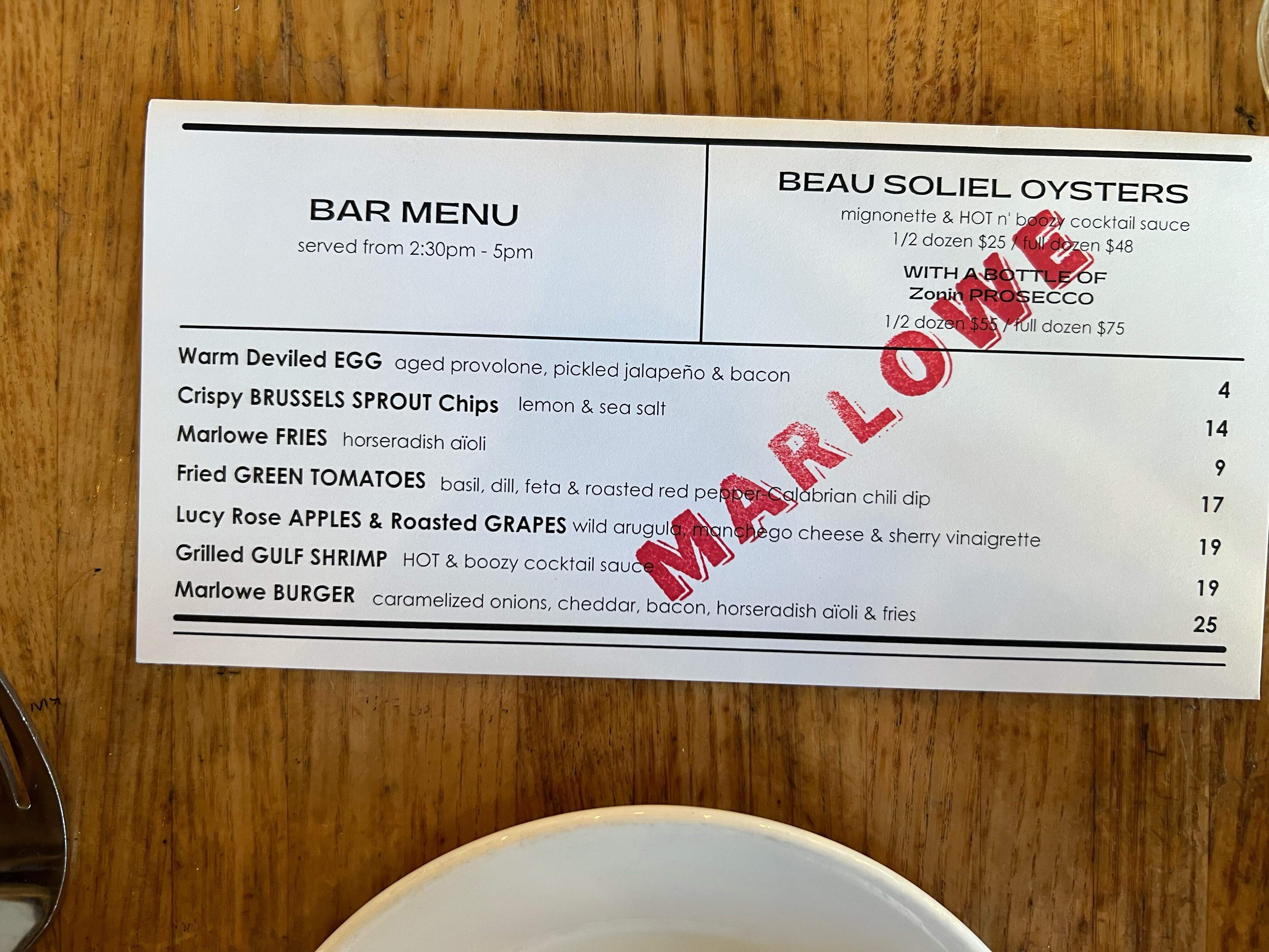 Marlowe - SF (SoMa) - SF Bay Area, NorCal, Tahoe - Hungry Onion